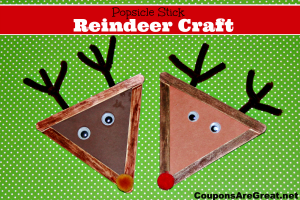 Christmas Crafts for Kids: Popsicle Stick Reindeer Craft