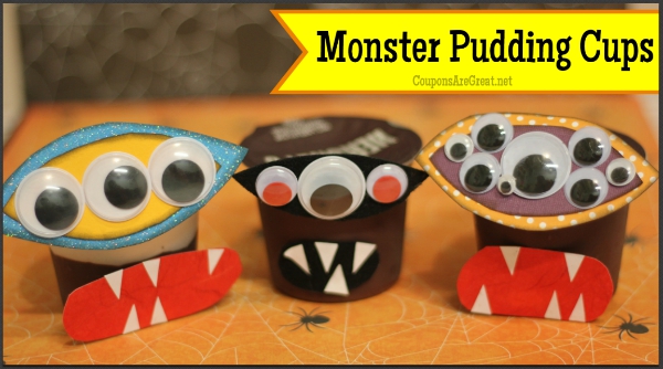 Edible Halloween Crafts with Pudding Cups: Monsters, Spiders, and Cats
