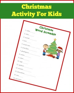 Activities for Kids: Christmas Word Scramble