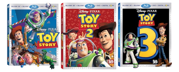 Toy Story 1, Toy Story 2, and Toy Story 3 on Blu-ray 3D on November 1st