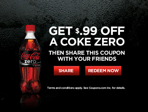 Save 99¢ on Any Coke Zero Printable Coupon (via Facebook)