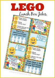 Printable LEGO Lunch Box Notes using LEGO Jokes